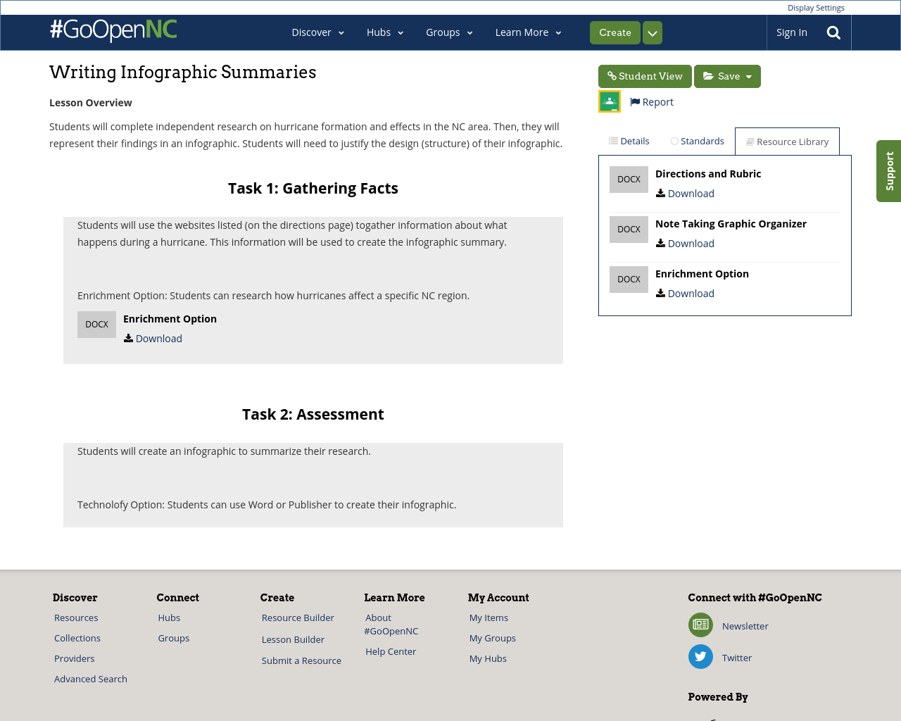 Writing Infographic Summaries | Recent Activity | #GoOpenNC