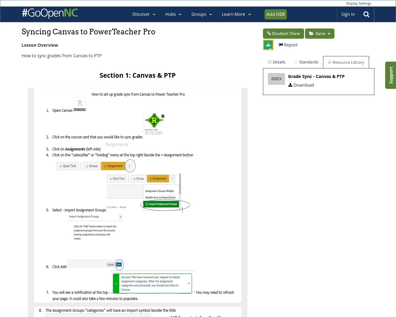 Syncing Canvas to PowerTeacher Pro | Recent Activity | #GoOpenNC
