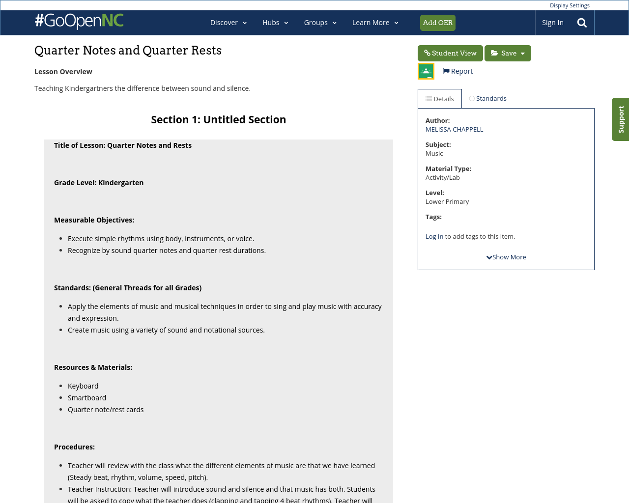 Quarter Notes and Quarter Rests | Recent Activity | #GoOpenNC