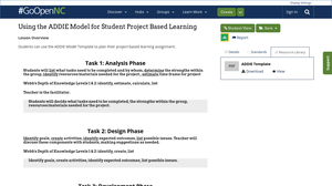 Using the ADDIE Model for Student Project Based Learning#GoOpenNC