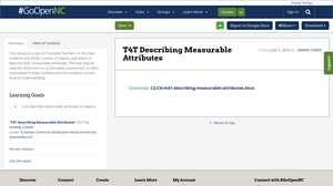 T4T Describing Measurable Attributes#GoOpenNC