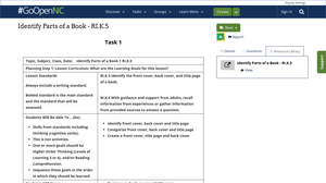 Identify Parts of a Book - RI.K.5#GoOpenNC