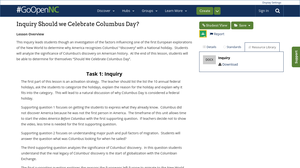 Inquiry Should we Celebrate Columbus Day?#GoOpenNC