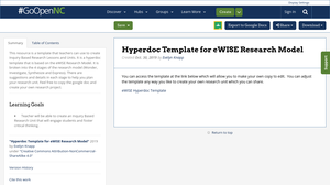 Hyperdoc Template for eWISE Research Model#GoOpenNC