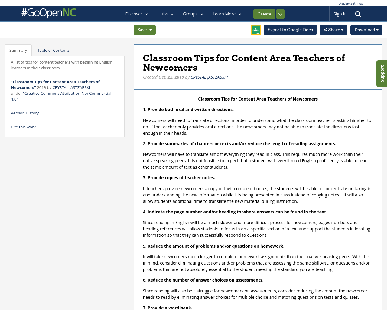 Classroom Tips for Content Area Teachers of Newcomers | Recent Activity ...