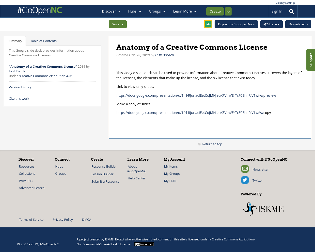 Anatomy of a Creative Commons License | Recent Activity | #GoOpenNC