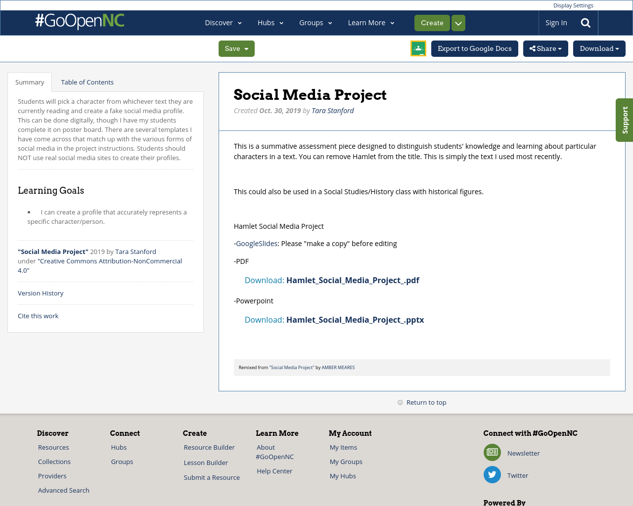 Social Media Project | Recent Activity | #GoOpenNC