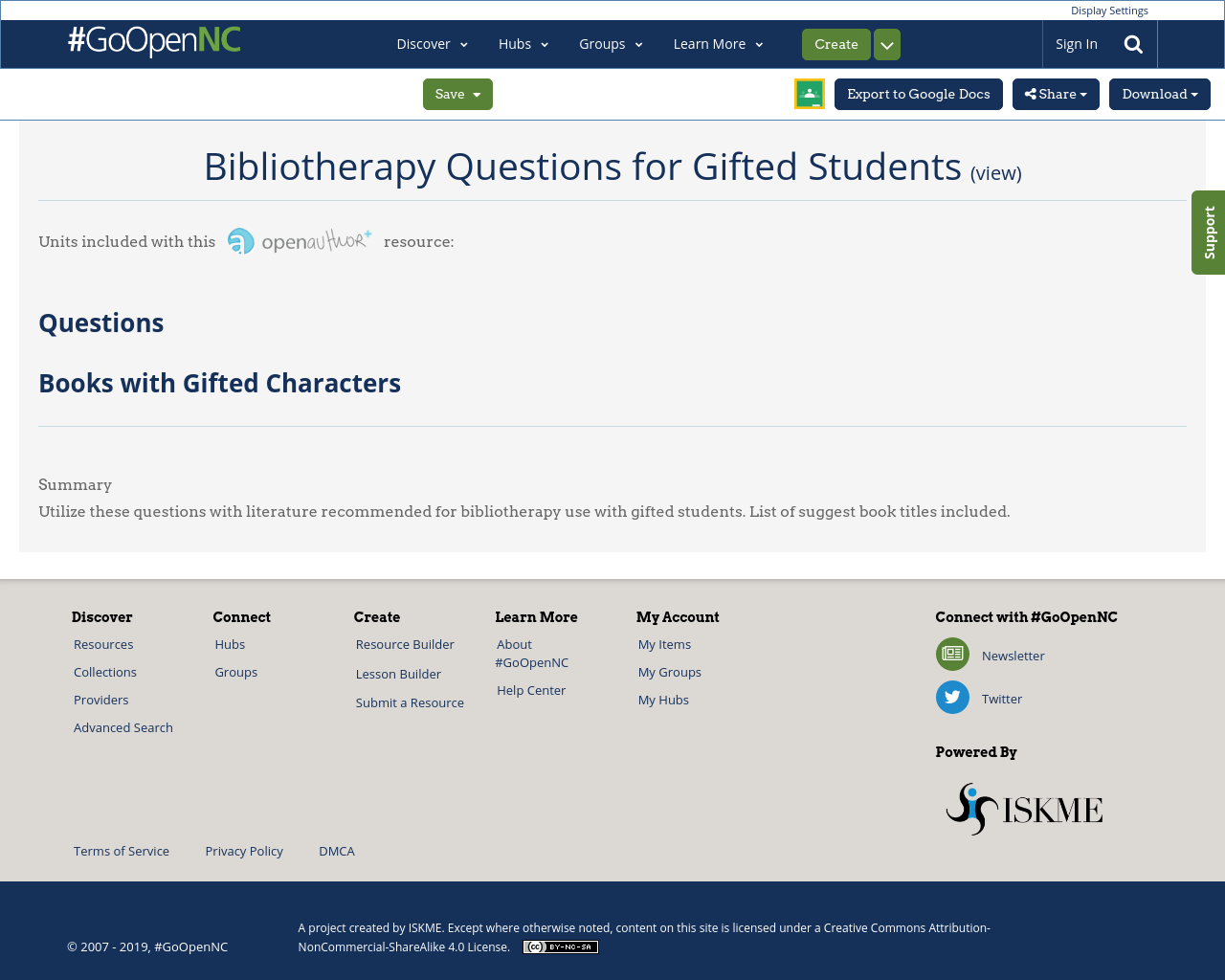 Bibliotherapy Questions for Gifted Students | Recent Activity | #GoOpenNC