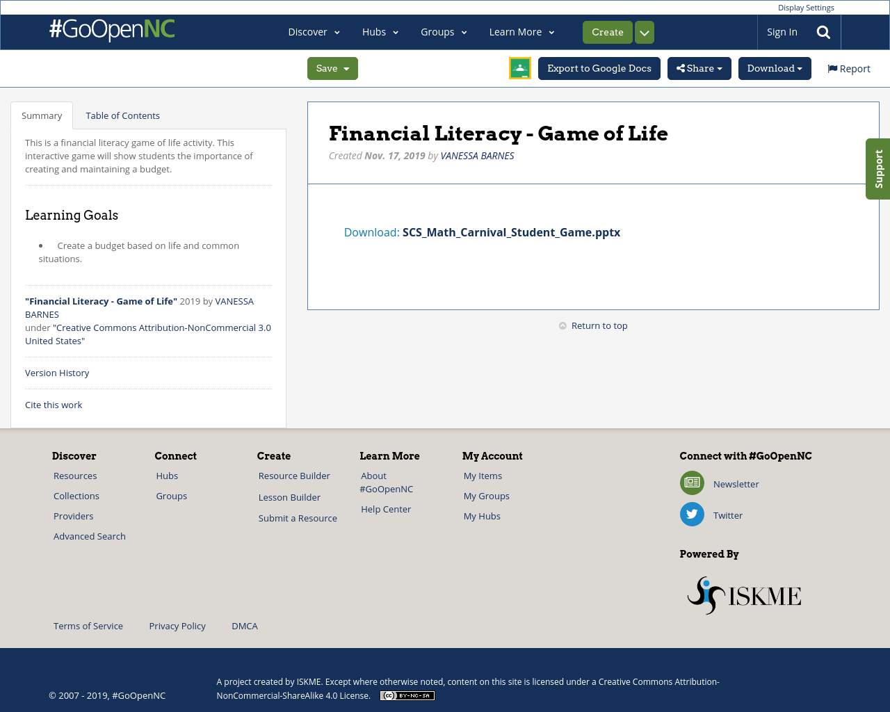 Financial Literacy - Game of Life | Recent Activity | #GoOpenNC