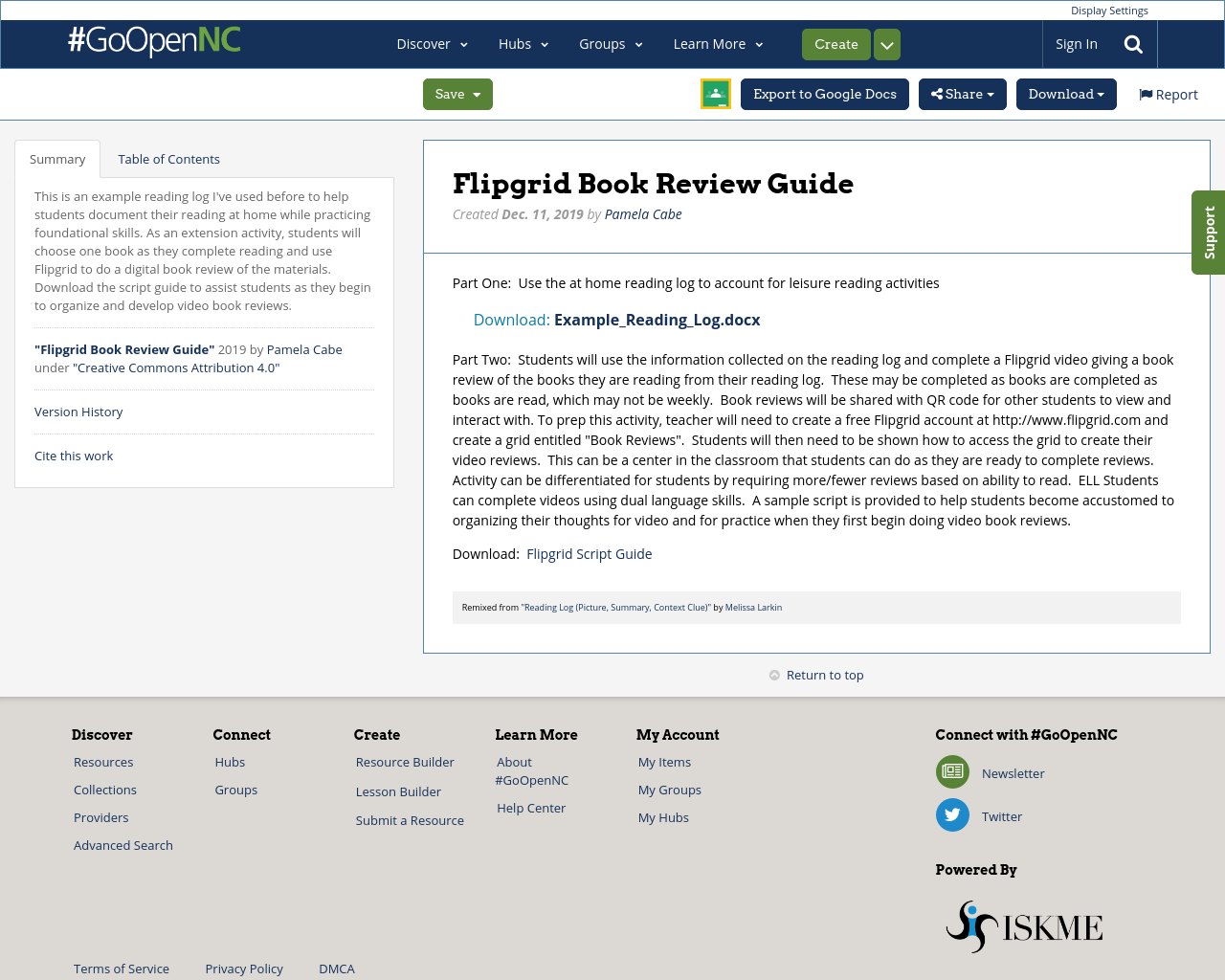 Flipgrid Book Review Guide | Recent Activity | #GoOpenNC