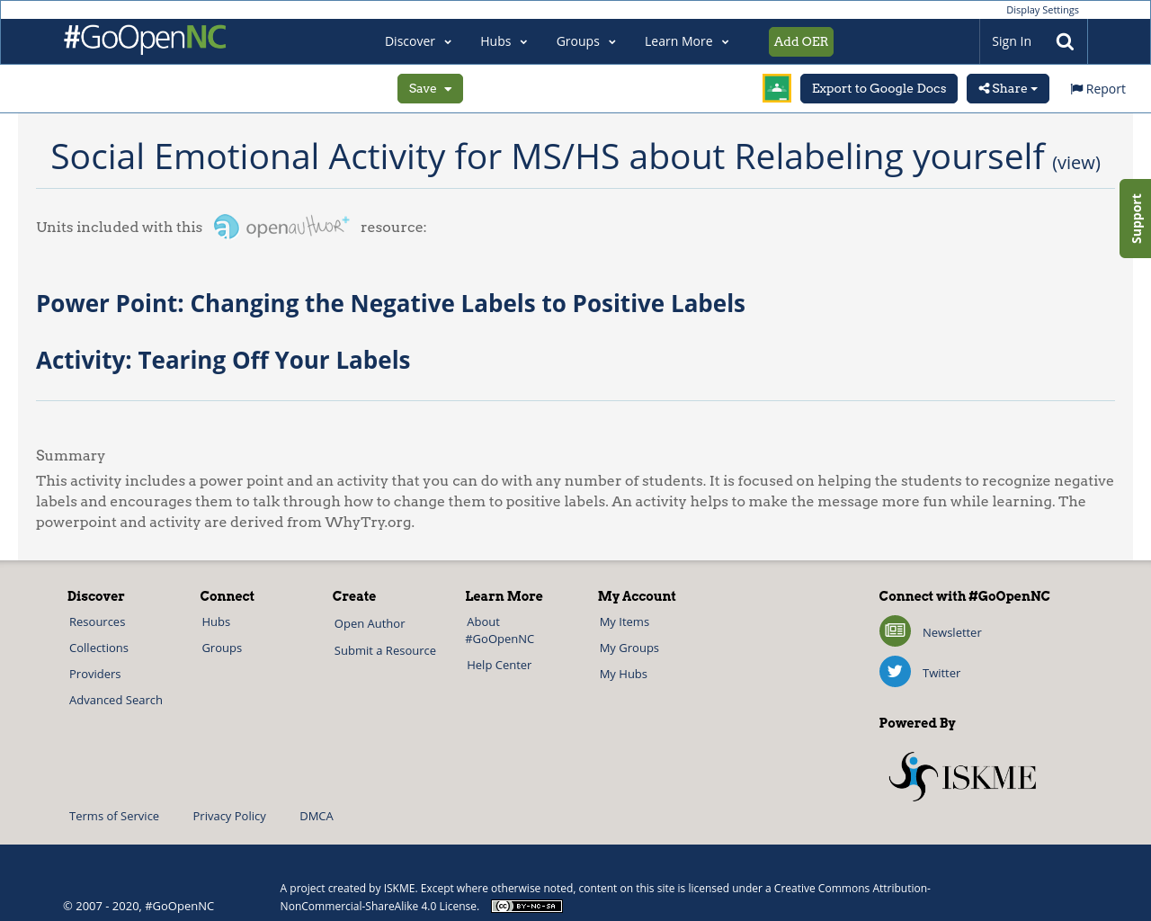 Social Emotional Activity for MS/HS about Relabeling yourself | Recent ...