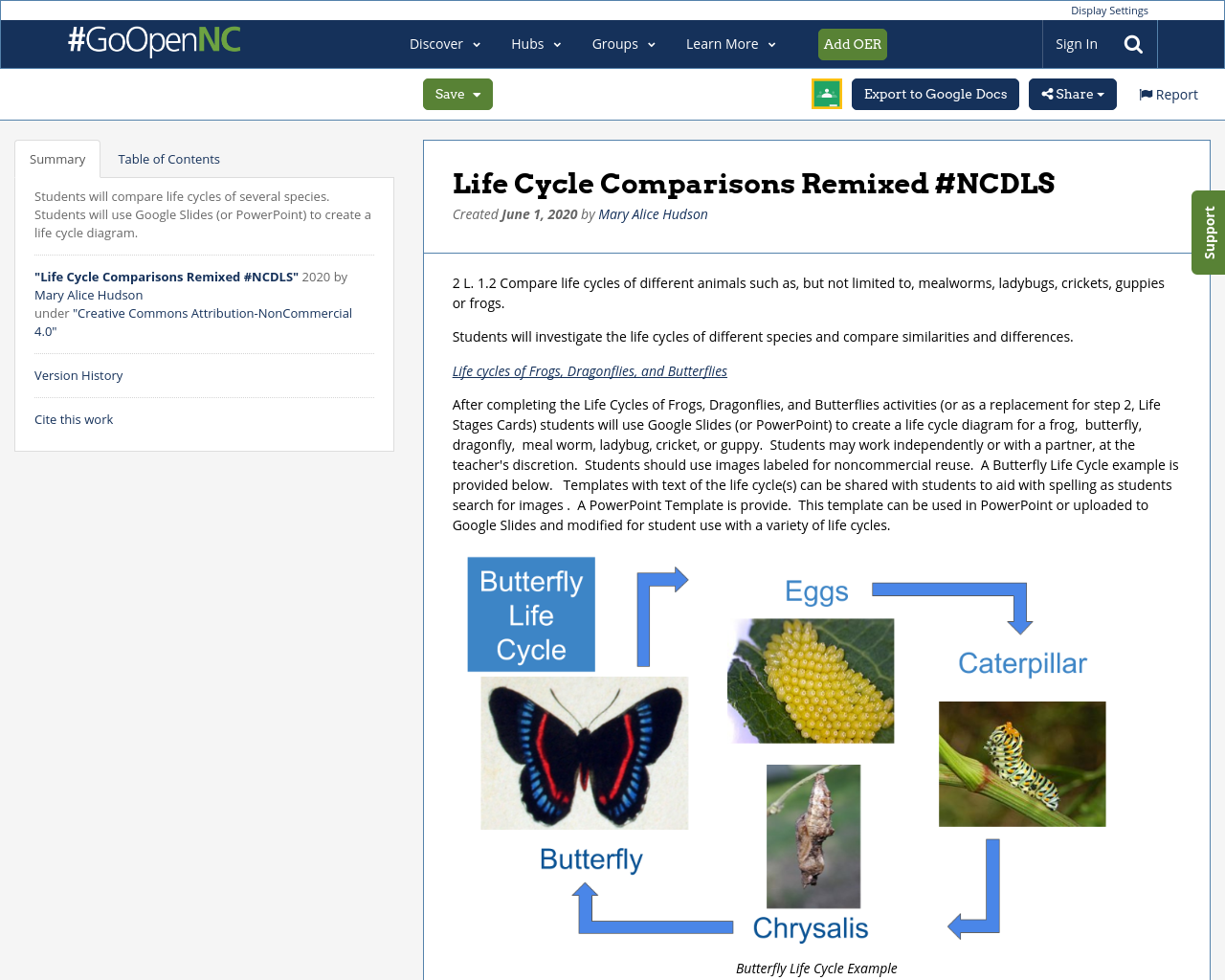 Life Cycle Comparisons Remixed #NCDLS | Recent Activity | #GoOpenNC